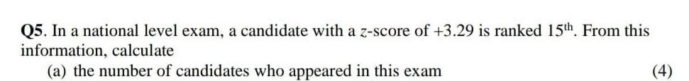 Solved Q5. In a national level exam, a candidate with a | Chegg.com