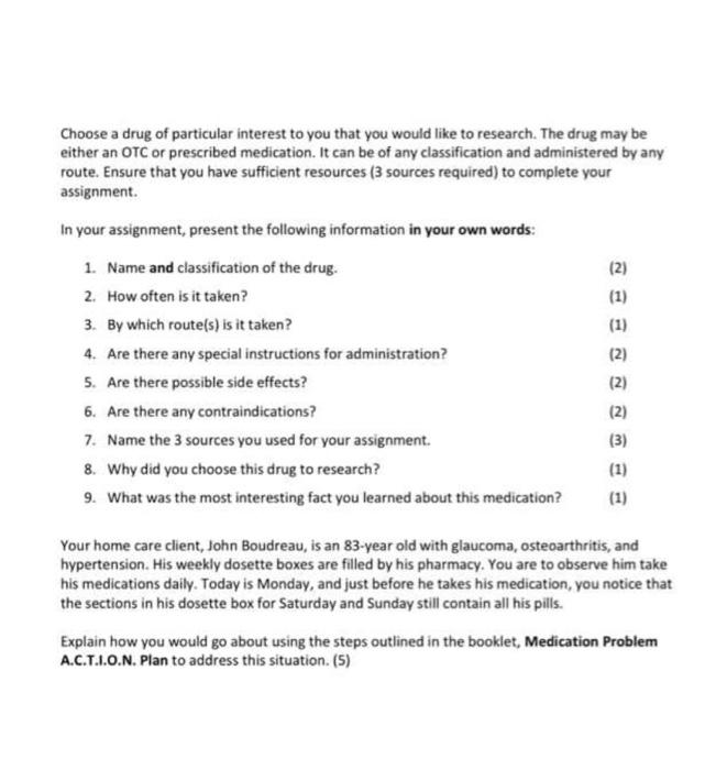 Solved Choose a drug of particular interest to you that you | Chegg.com