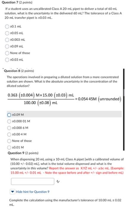 Solved Question / ( 2 points) If a student uses an | Chegg.com