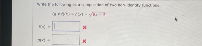 Solved Write the following as a composition of two | Chegg.com