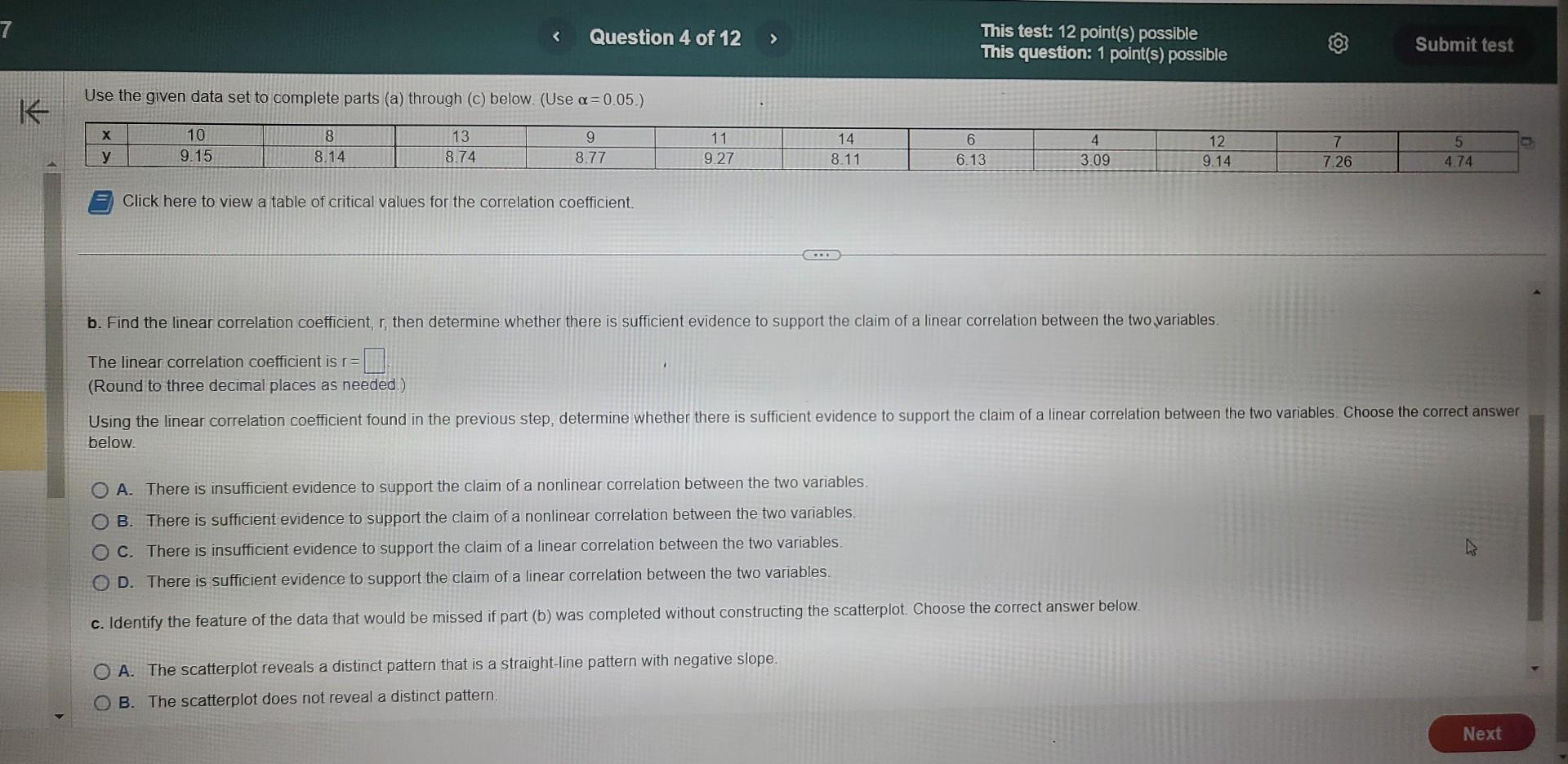 Solved Use the given data set to complete parts (a) through | Chegg.com