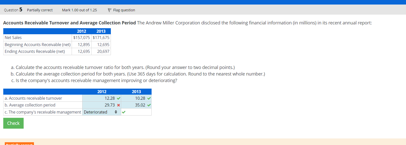 Solved Accounts Receivable Turnover and Average Collection | Chegg.com