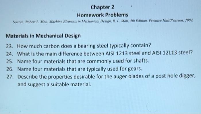 Solved Homework Problems Source: Robert L. Mott, Machine | Chegg.com