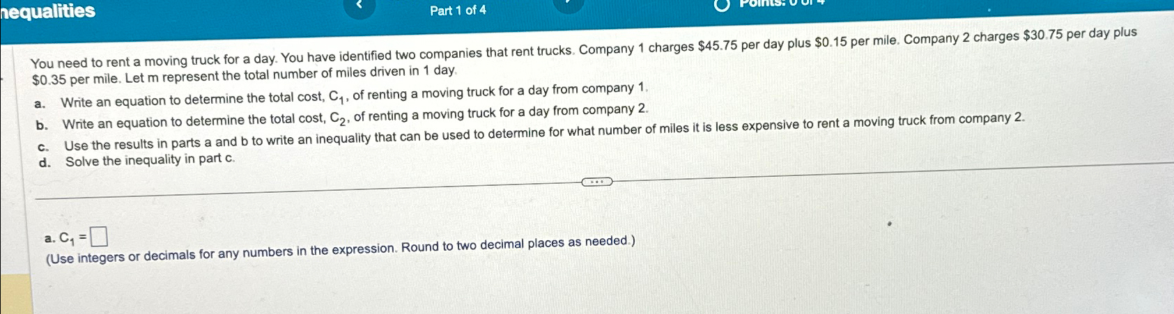Solved You need to rent a moving truck for a day. You have | Chegg.com