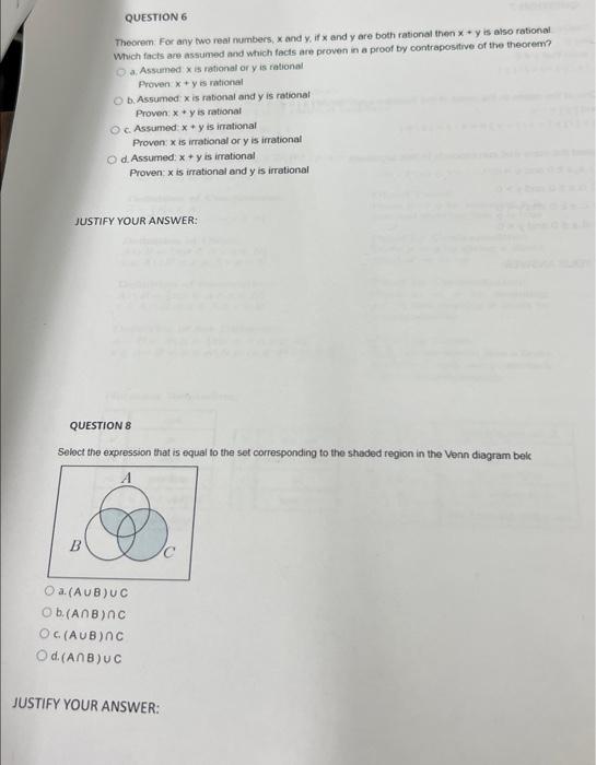 Solved Theorem. For any two real numbers, x and y, if x and | Chegg.com