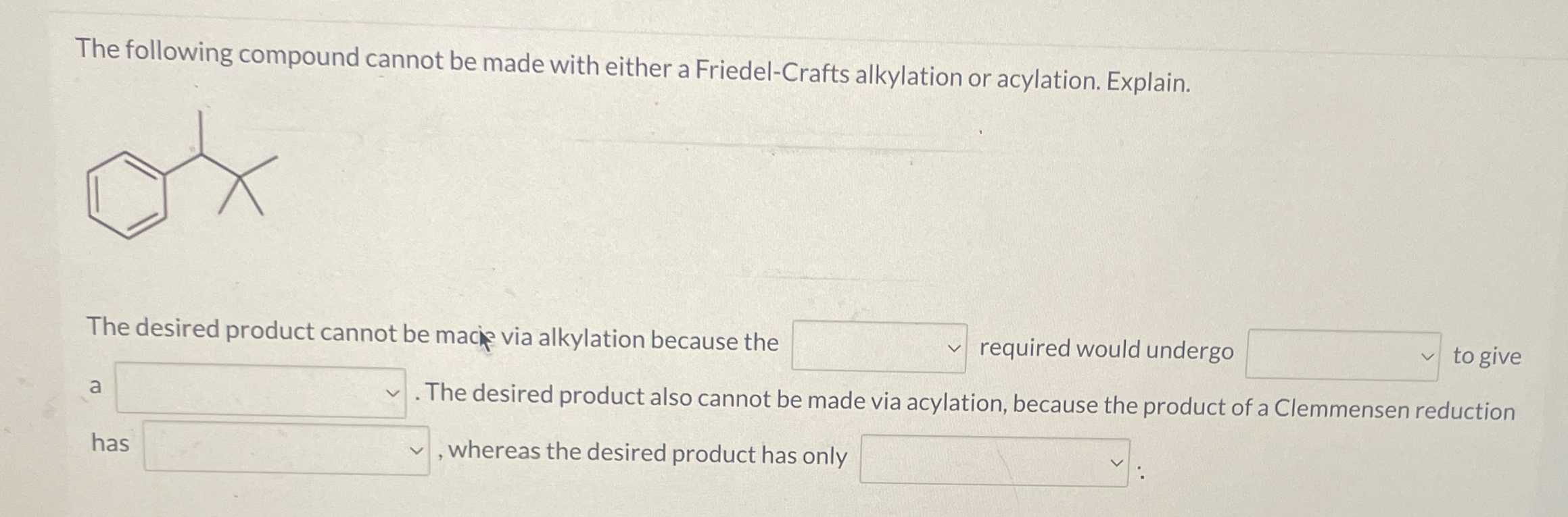 The following compound cannot be made with either a | Chegg.com