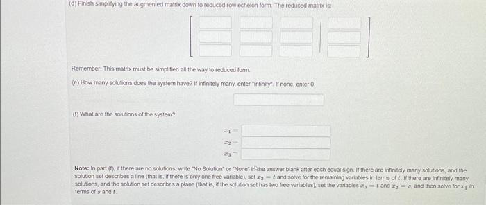 Solved (5 points) Solve the following system using augmented | Chegg.com