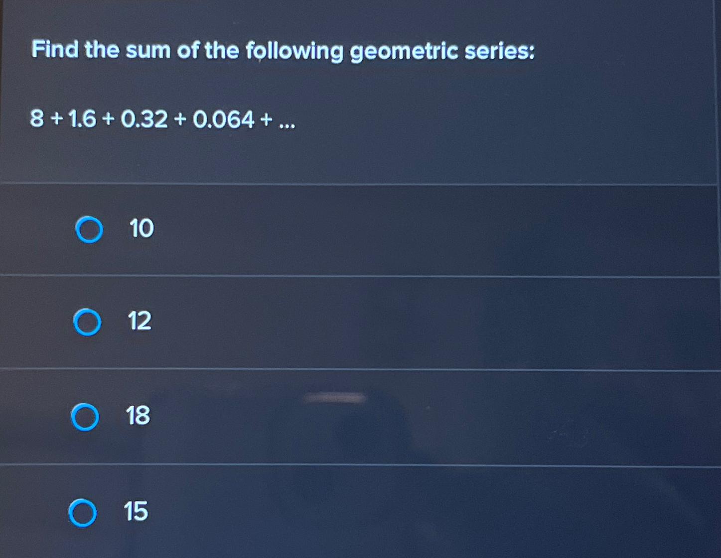Solved Find the sum of the following geometric | Chegg.com