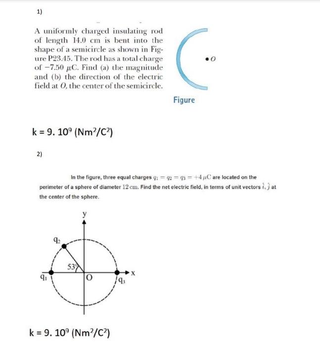Solved A uniformly charged insulating rod of length 14.0 cm | Chegg.com