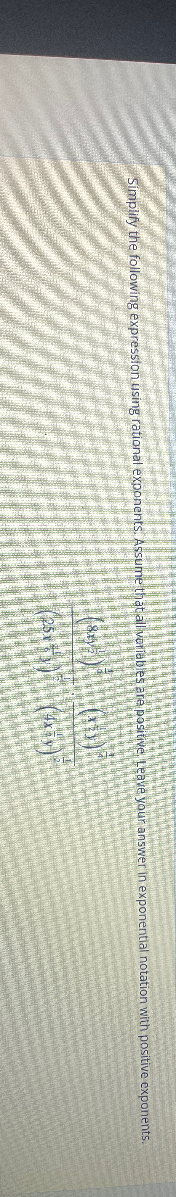 Solved Simplify the following expression using rational | Chegg.com
