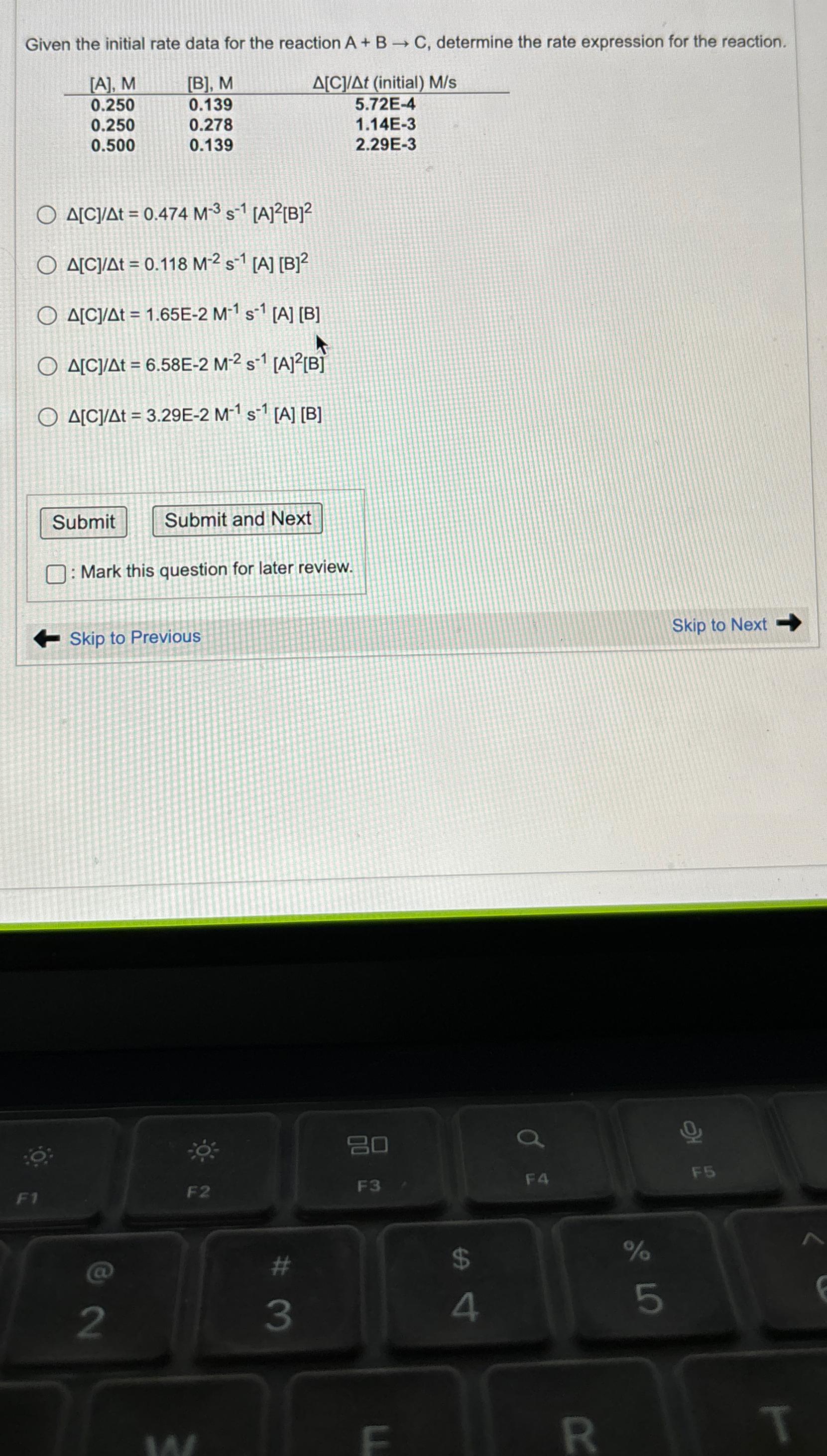 Solved Given the initial rate data for the reaction A+B→C, | Chegg.com