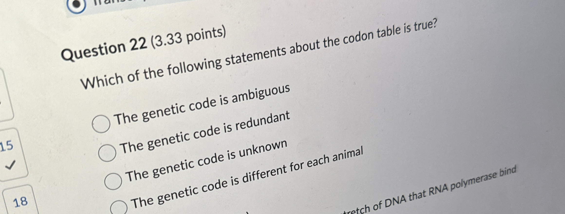 Solved Question 22 (3.33 ﻿points)Which of the following | Chegg.com