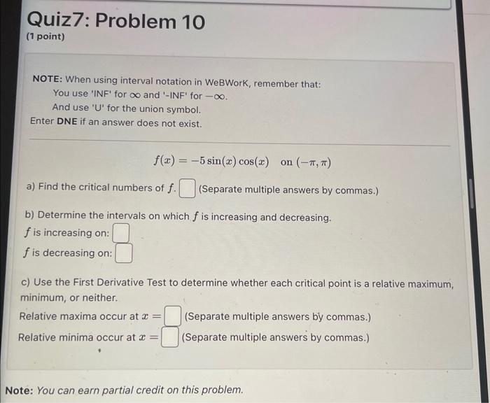 Note When Using Interval Notation In Webwork 