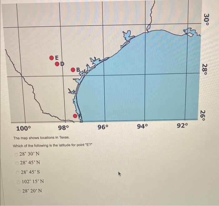 Texas latitude line map