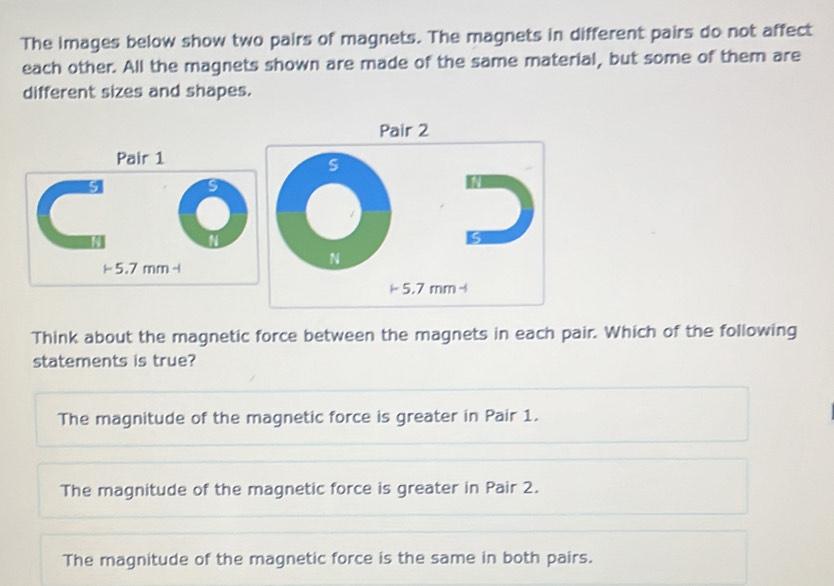 Solved The images below show two pairs of magnets. The | Chegg.com