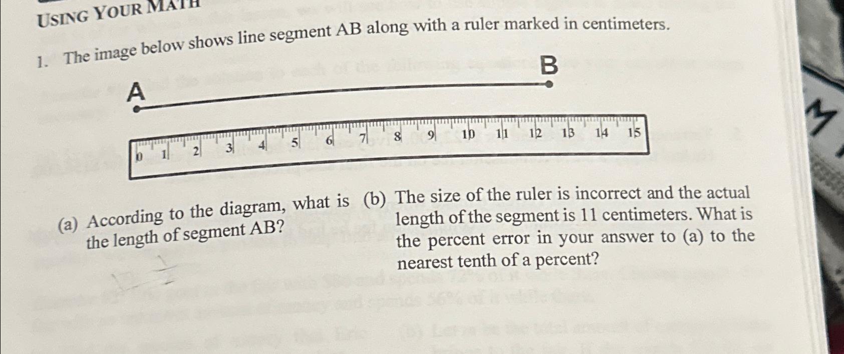 Solved The imare below shows line segment AB ﻿along with a | Chegg.com