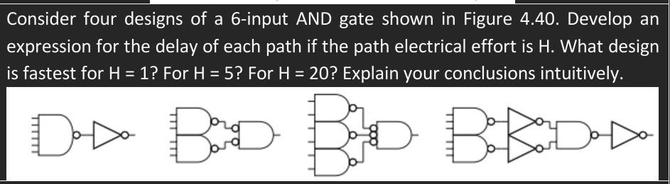 Solved Consider four designs of a 6-input AND gate shown in | Chegg.com