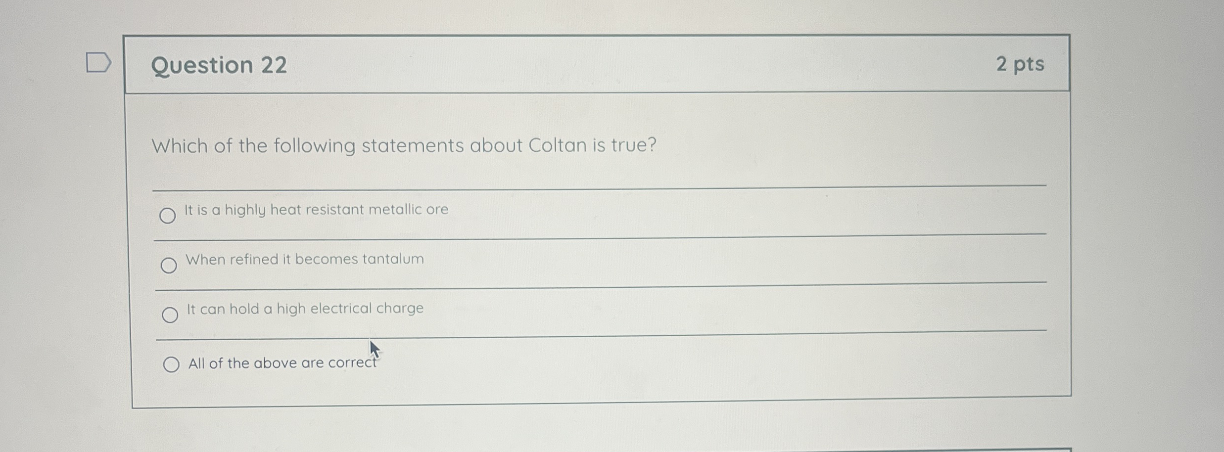 Solved Question 222 ﻿ptsWhich of the following statements | Chegg.com