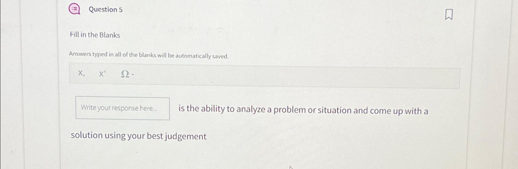 Solved Question 5Fill in the BlanksAnswers typed in all of | Chegg.com