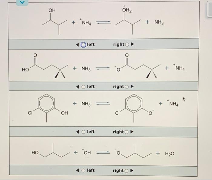 Solved right HO+−OH⇌O2 +H2OFor each organic reaction, say | Chegg.com