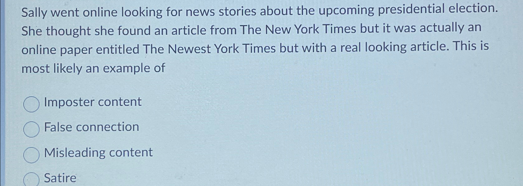 Solved Sally went online looking for news stories about the | Chegg.com