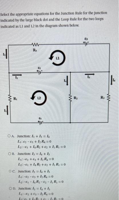 Solved Select the appropriate equations for the Junction | Chegg.com