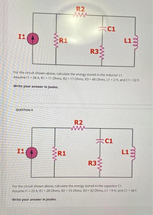 Solved For The Circuit Shown Above Calculate The Energy