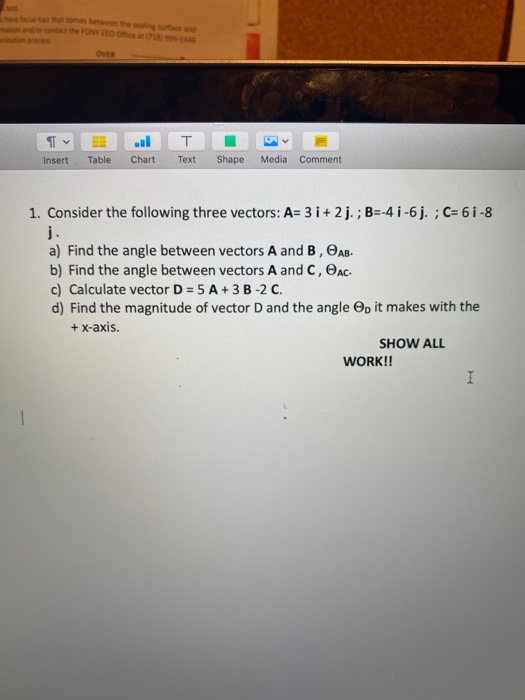 Solved OVE T Insert Table Chart Text Shape Media Comment 1. | Chegg.com