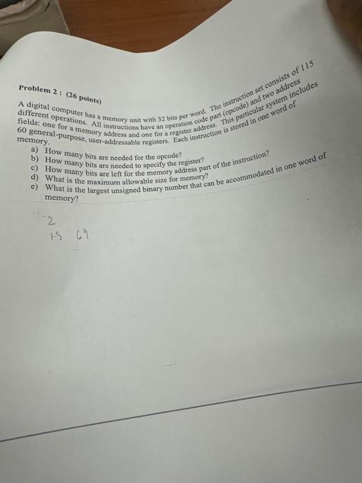 Solved Problem 2 : (26 points) 60 general-purpose, | Chegg.com