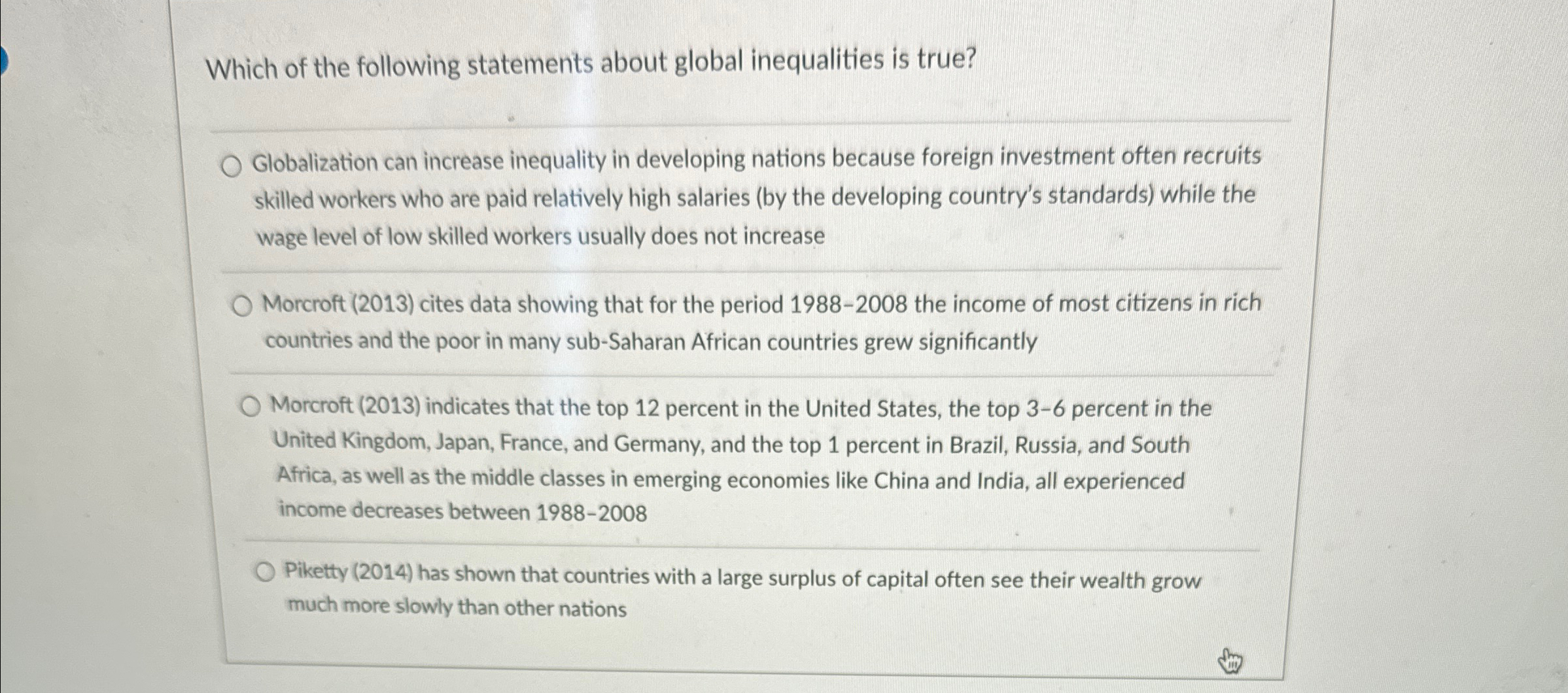 Solved Which of the following statements about global | Chegg.com