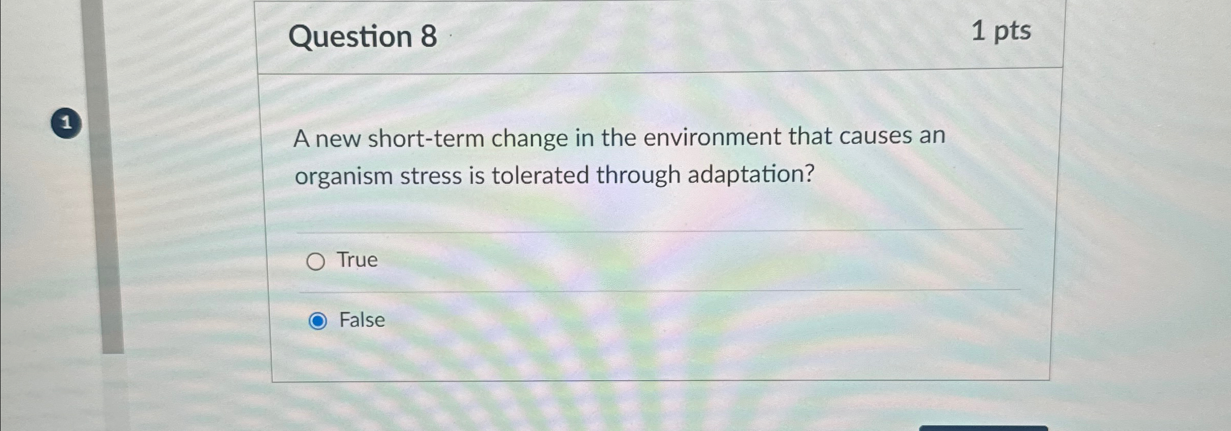 Solved Question 81 ﻿ptsA new short-term change in the | Chegg.com