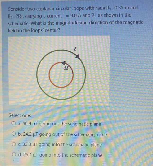 Solved Consider two coplanar circular loops with radii | Chegg.com