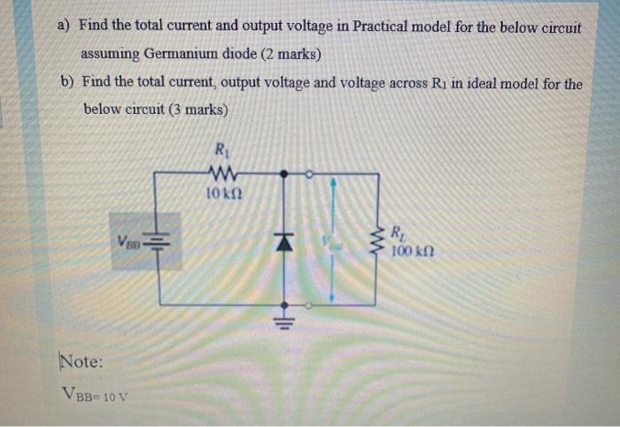 Solved a) Find the total current and output voltage in | Chegg.com