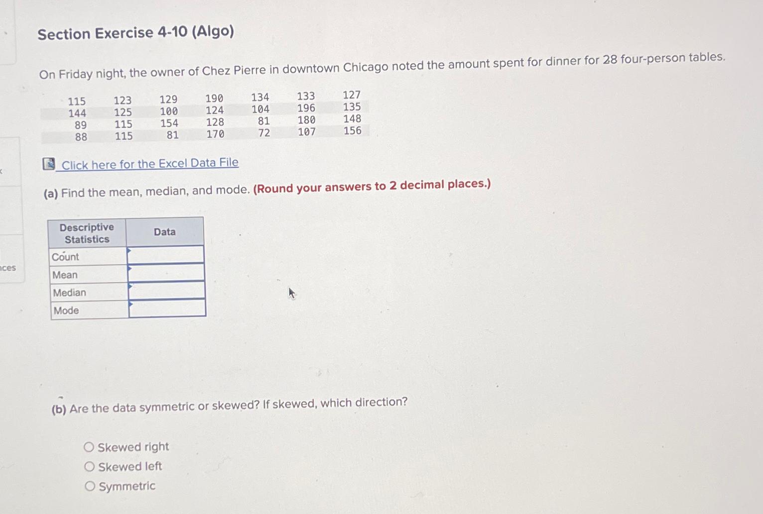 Solved Section Exercise 4 10 Algo On Friday Night The