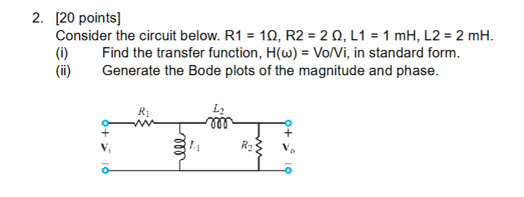 Solved [20 ﻿points]Consider the circuit below. | Chegg.com