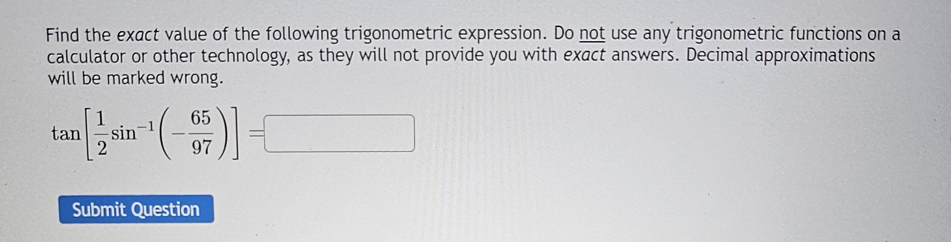 Solved Find the exact value of the following trigonometric | Chegg.com