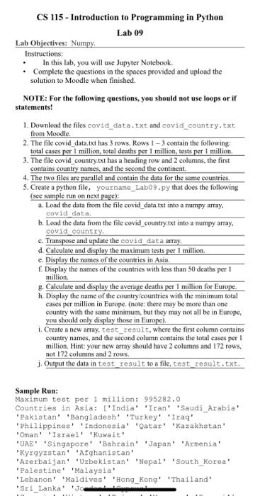 CS 115 - Introduction to Programming in Python Lab 09 | Chegg.com