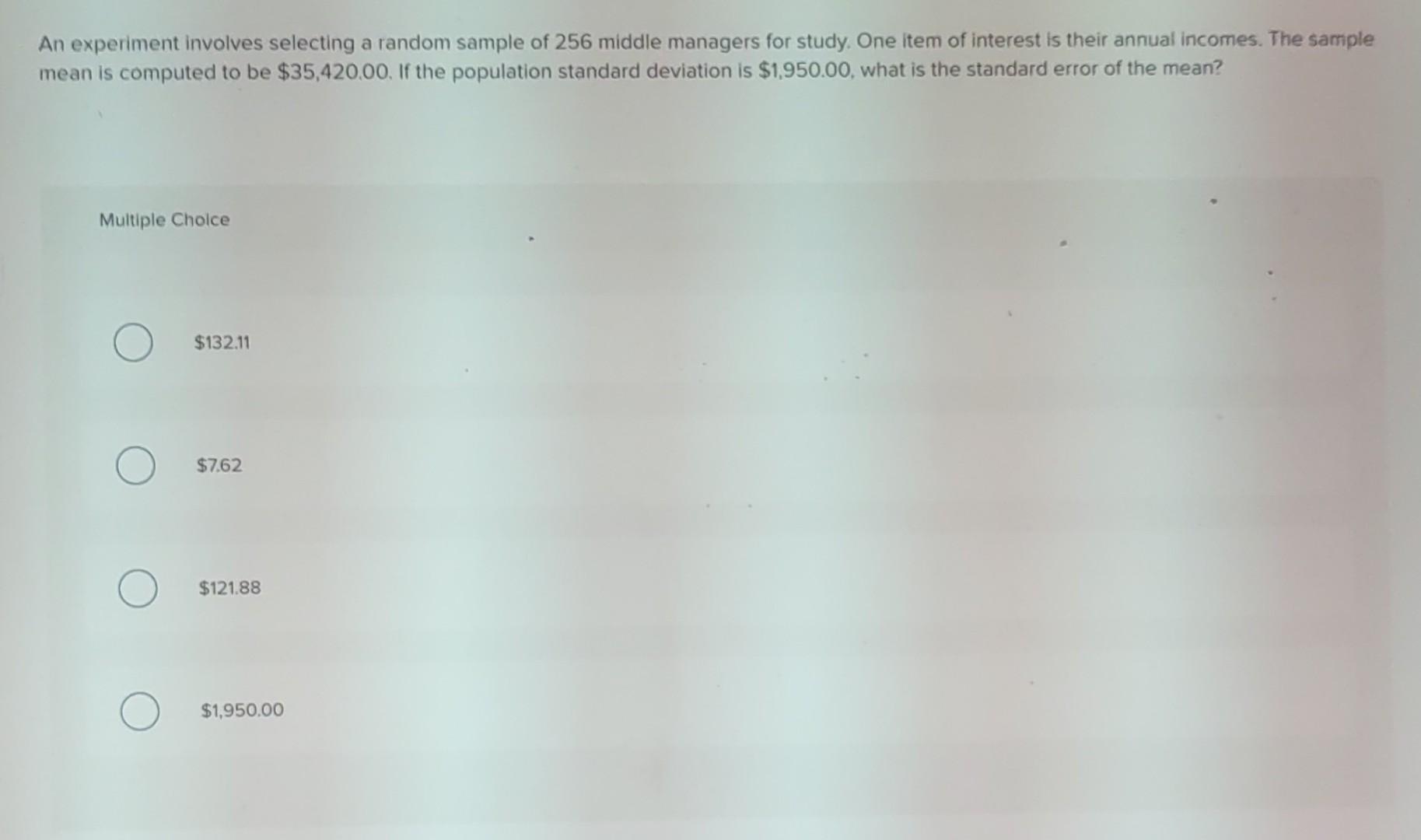 Solved An experiment involves selecting a random sample of | Chegg.com