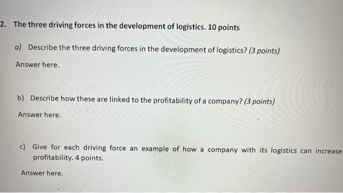 Solved 2. The three driving forces in the development of | Chegg.com