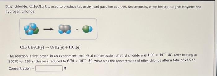 Solved Ethyl chloride, CH3CH2Cl, used to produce | Chegg.com