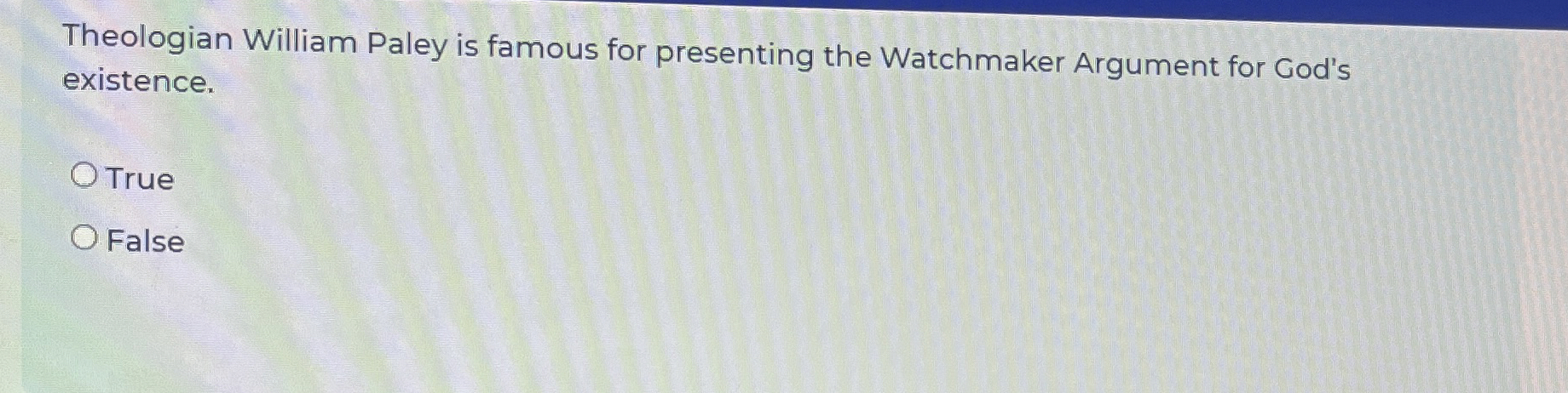 Solved Theologian William Paley is famous for presenting the | Chegg.com