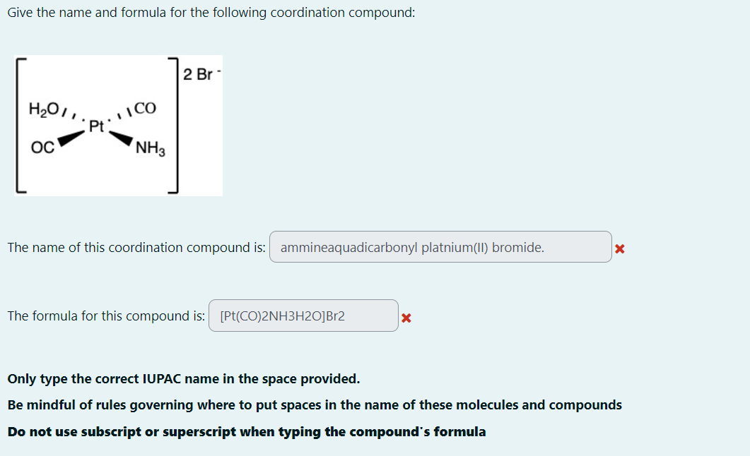 Solved Give the name and formula for the following | Chegg.com