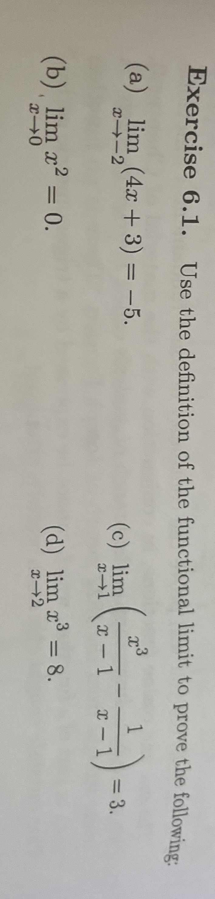 Solved Exercise 6.1. ﻿Use the definition of the functional | Chegg.com