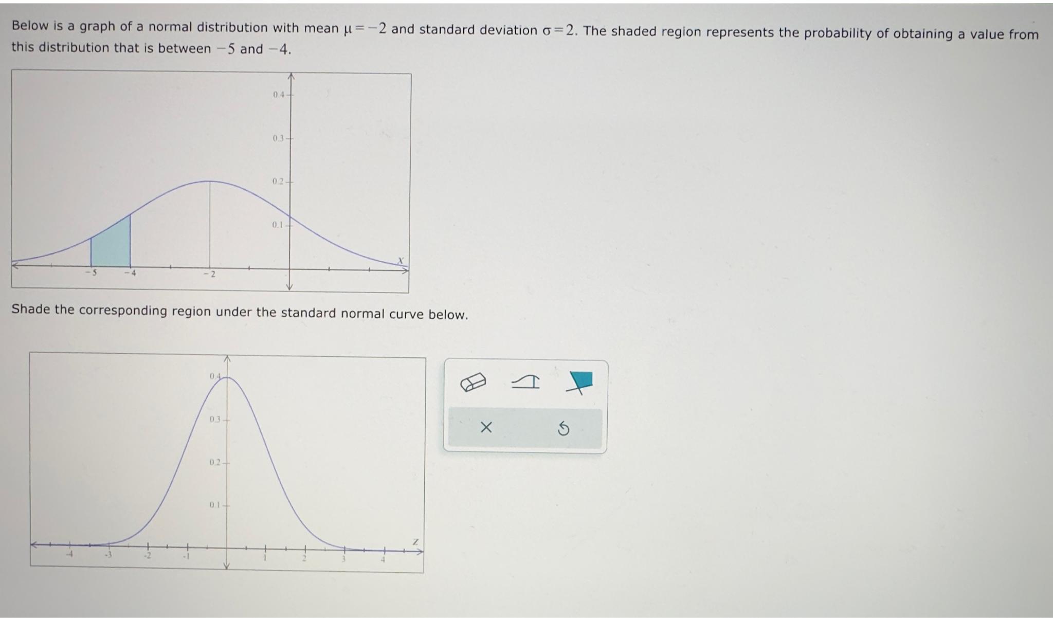 Solved Below is a graph of a normal distribution with mean | Chegg.com