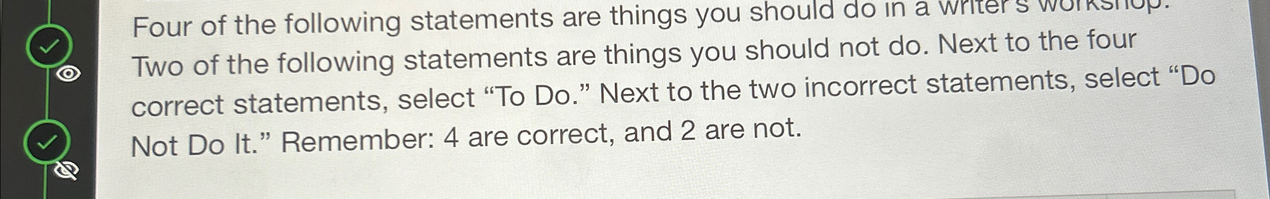 Solved Four of the following statements are things you | Chegg.com