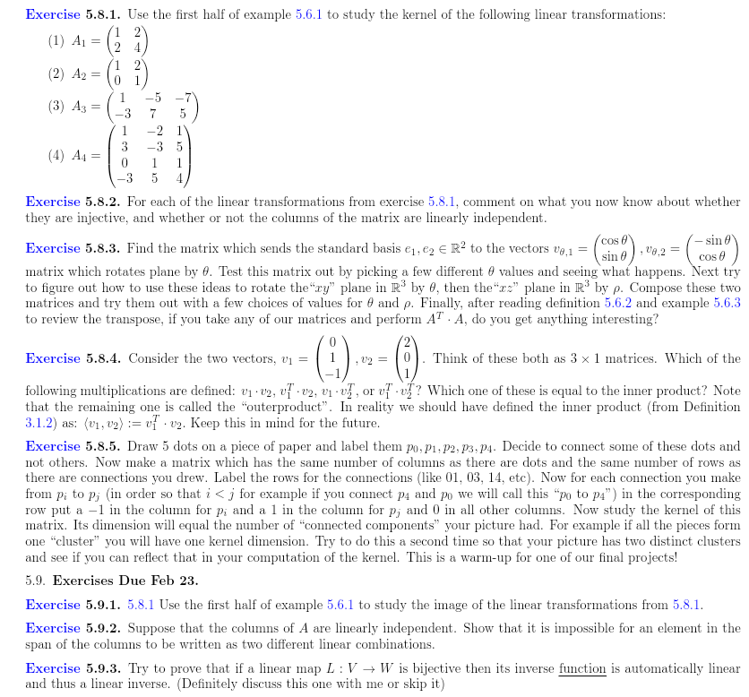 Solved Exercise 5.8.1. Use the first half of example 5.6.1 | Chegg.com