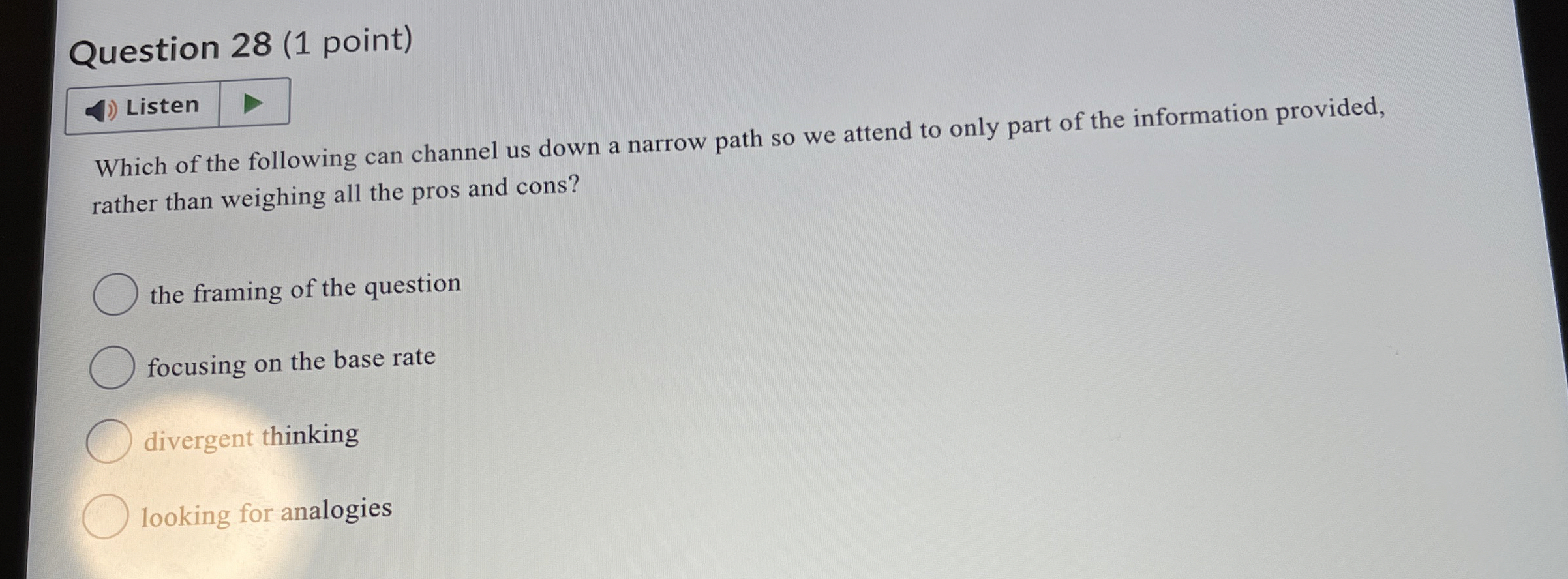 Solved Question 28 (1 ﻿point)ListenWhich of the following | Chegg.com