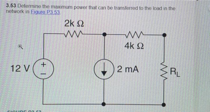 Solved 3.53 Determine the maximum power that can be | Chegg.com