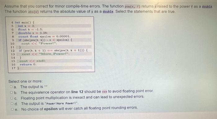 Solved Assume That You Correct For Minor Compile Time 7696