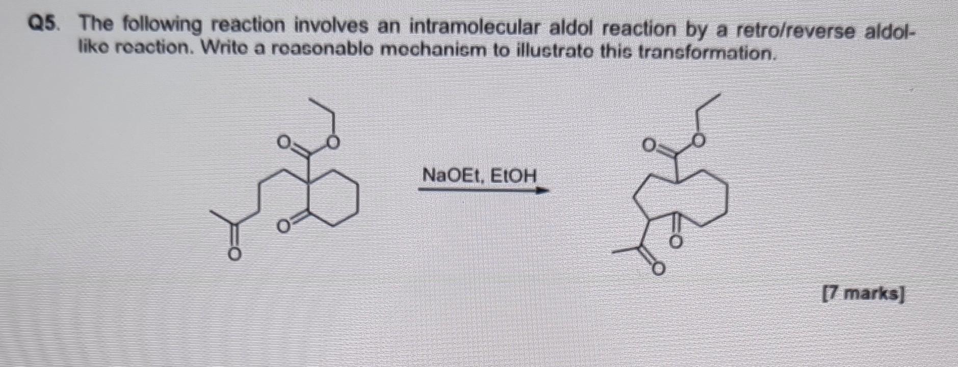 Solved Q5. The following reaction involves an intramolecular | Chegg.com